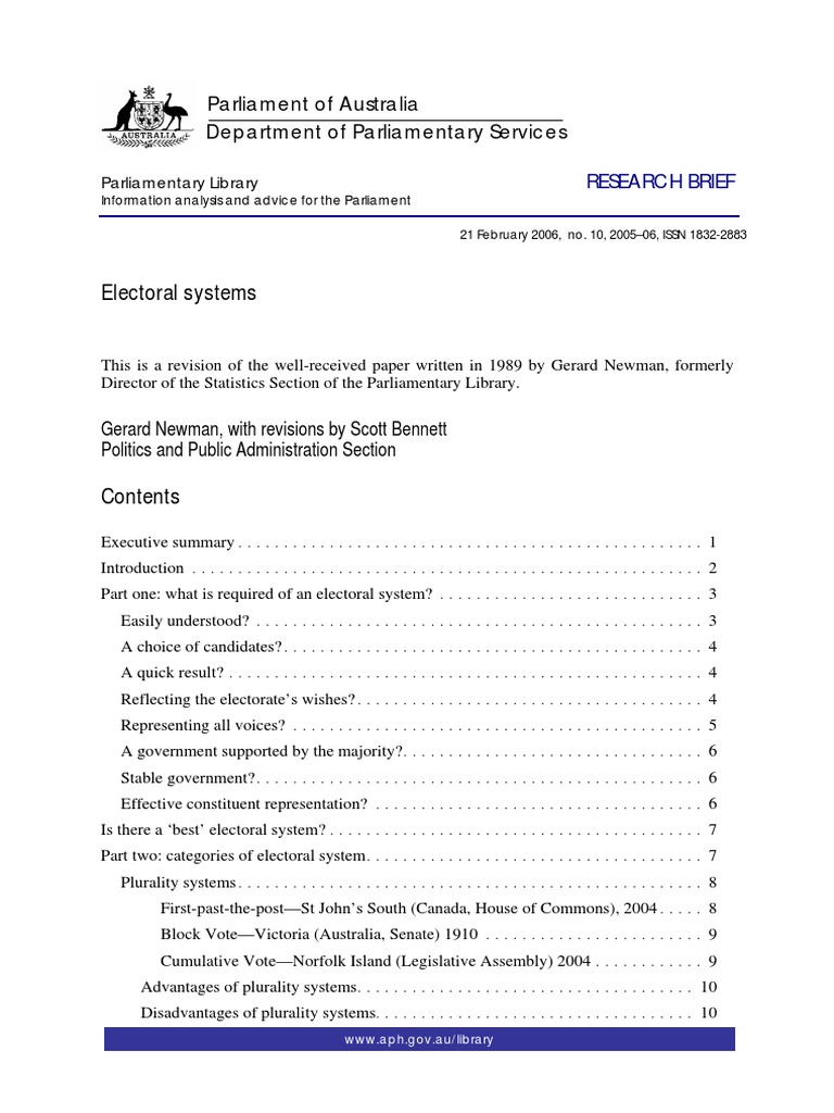 Electoral Systems | PDF | Voting | Electoral District