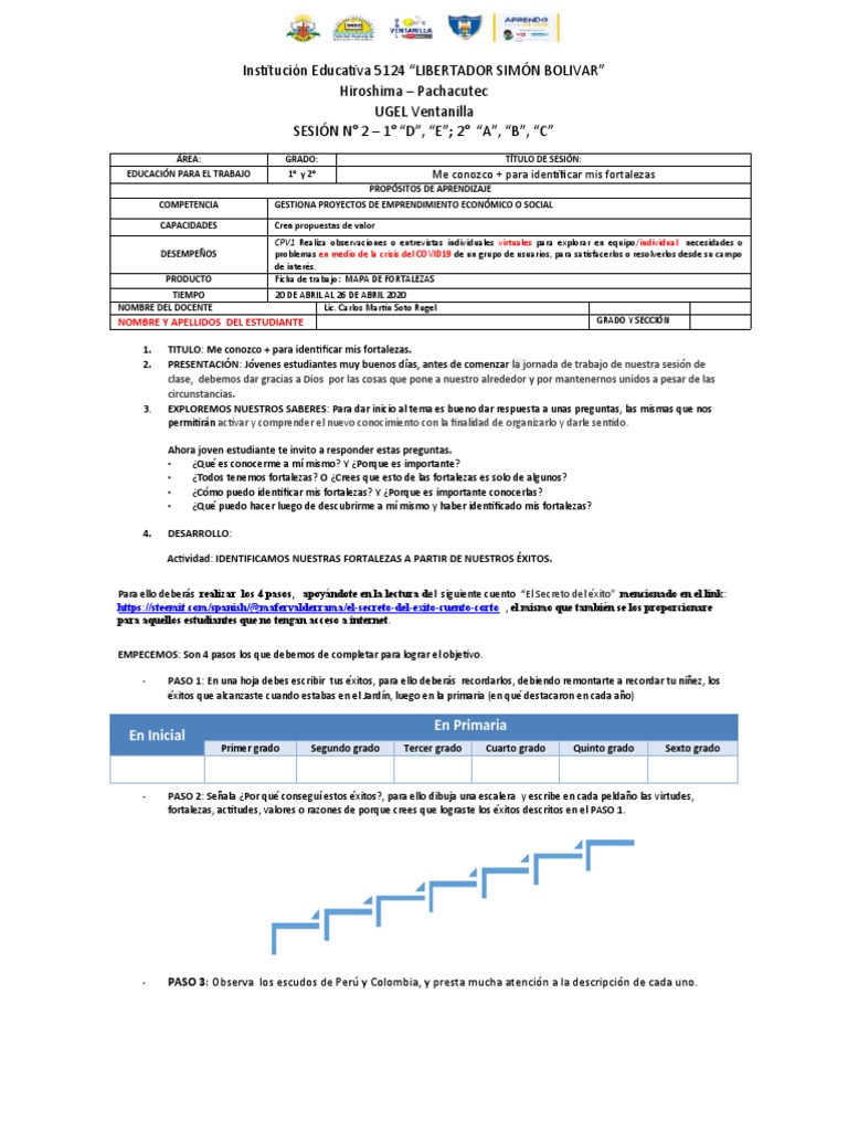 Ficha 2 - 1,2-Me Conozco + para Identificar Mis Fortalezas | PDF