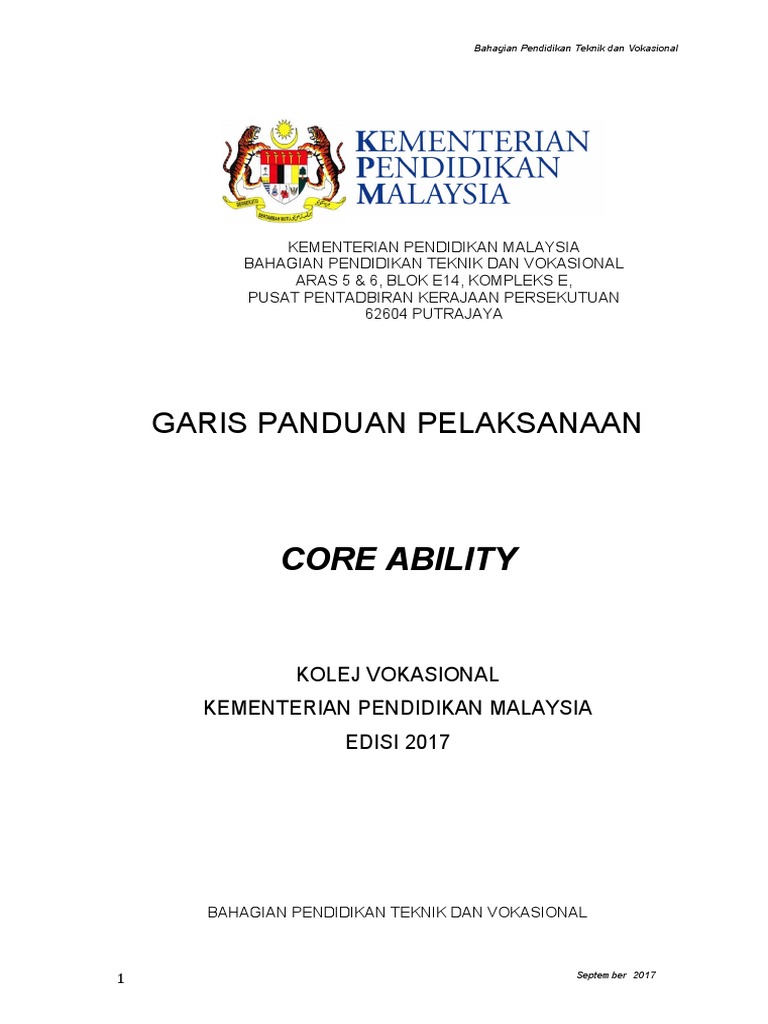New-Garis Panduan Core Ability - 05092017 | PDF