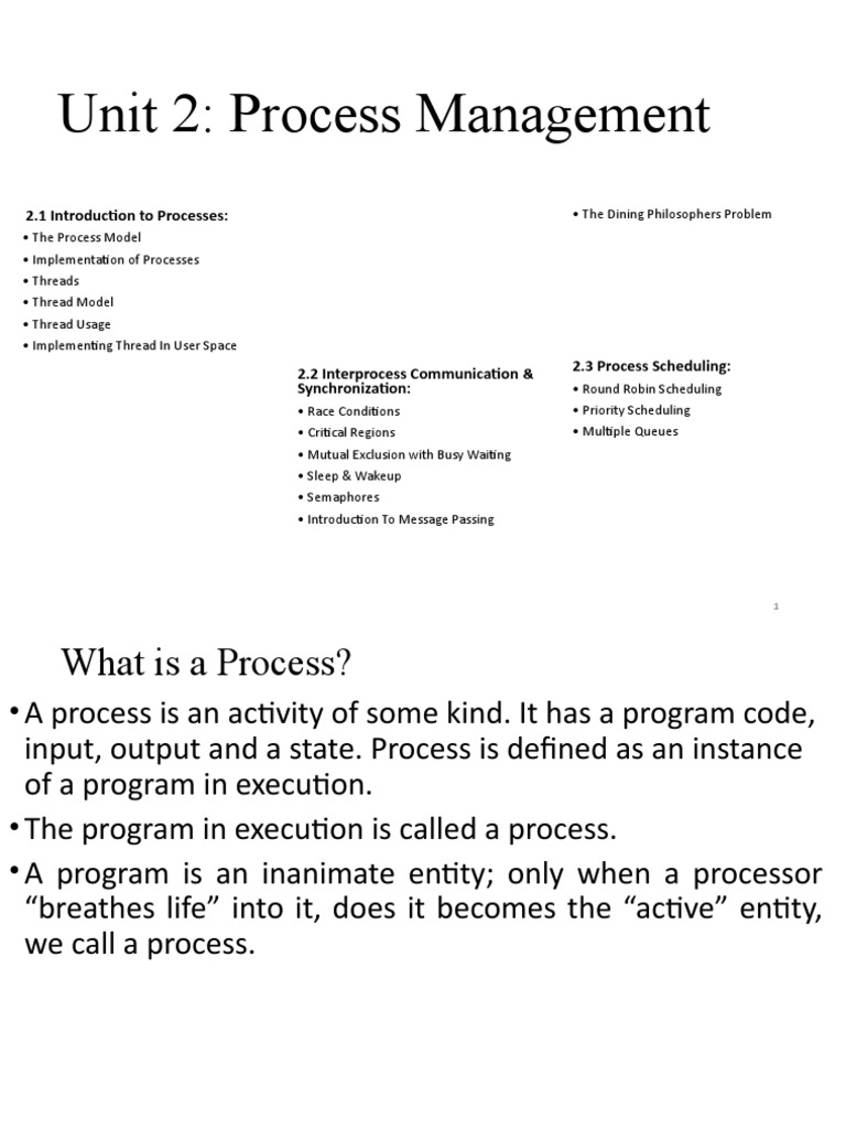 Process Management - Operating Systems | PDF | Thread (Computing) | Process (Computing)