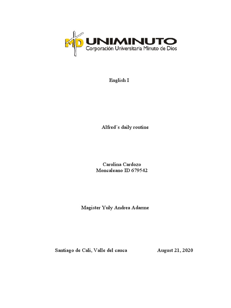 Alfred's Daily Routine Overview | PDF | Restaurant And Catering