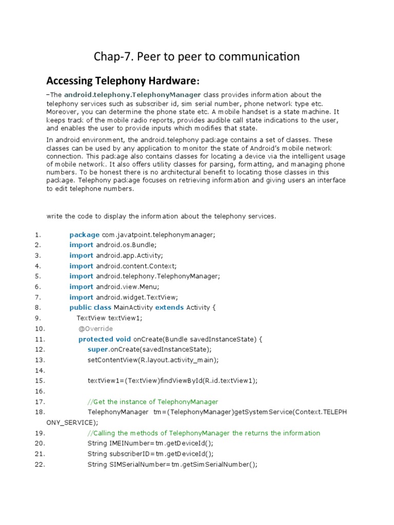 Chap 7 Peer To Peer To Communication Accessing Telephony Hardware Pdf Instant Messaging