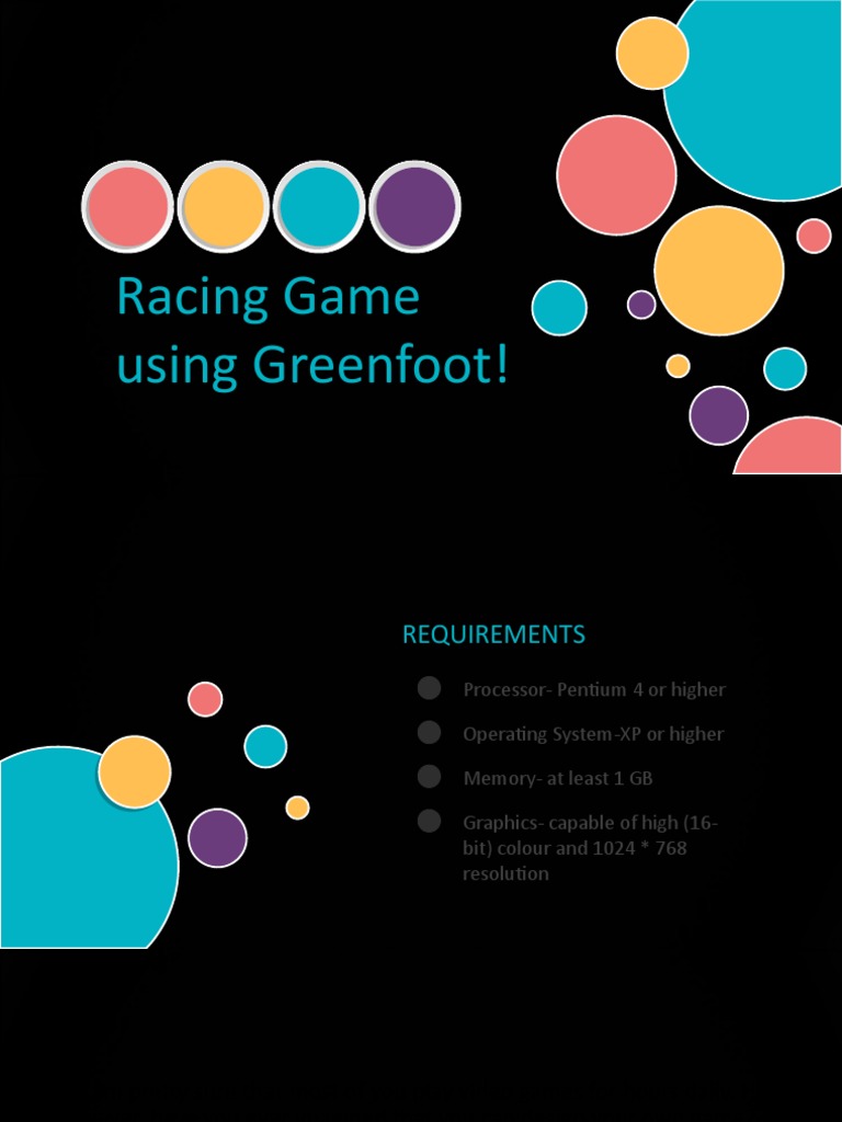 Racing Game Using Greenfoot! | PDF