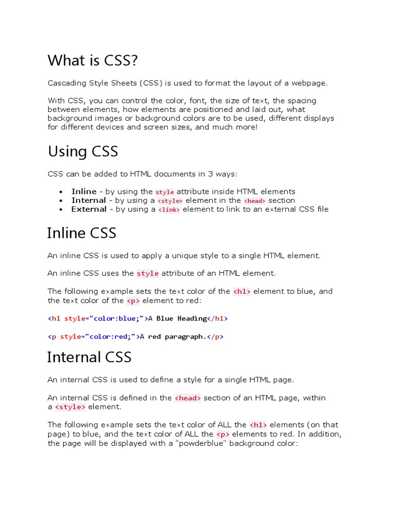 What Is CSS?: Style | PDF | Cascading Style Sheets | Html