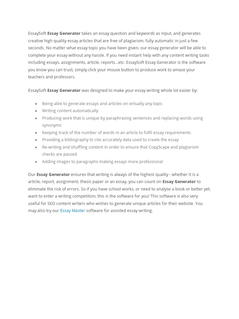 Essay Generator | PDF