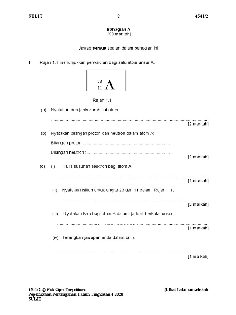 SOALAN K2 PPT KIMIA T4 Print | PDF
