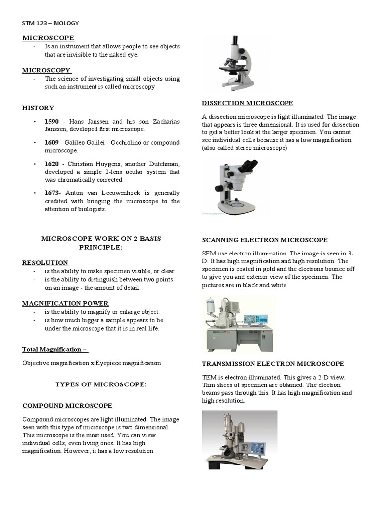 BIOLOGY | PDF | Microscope | Lenses