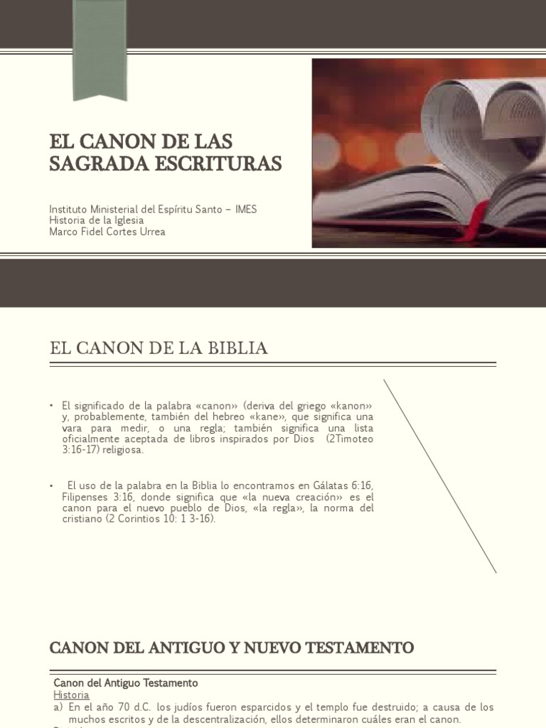 El Canon de Las SAGRADA ESCRITURAS | PDF | Canon bíblico | Biblia