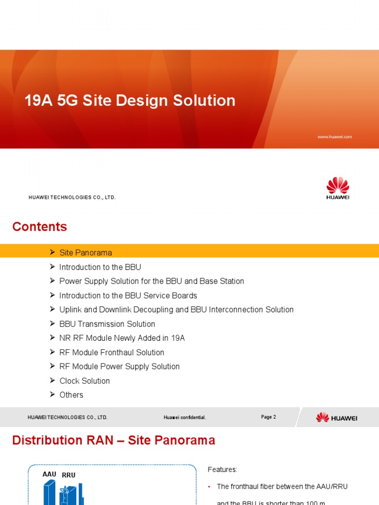 19A 5G Site Design Solution | PDF | Networks | Physical Layer Protocols