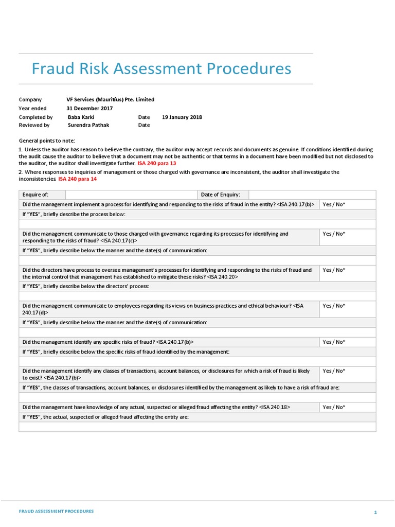 Fraud Risk Assessment Overview | PDF | Internal Audit | Audit