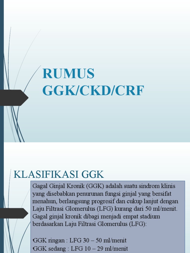 Menghitung Fungsi Ginjal dengan Rumus Cockcroft-Gault | PDF