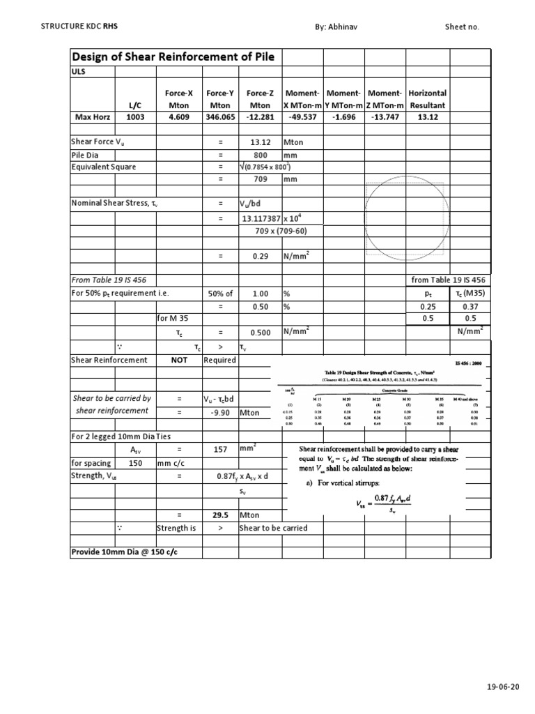 Design of Shear Reinforcement of Pile | PDF | Classical Mechanics ...