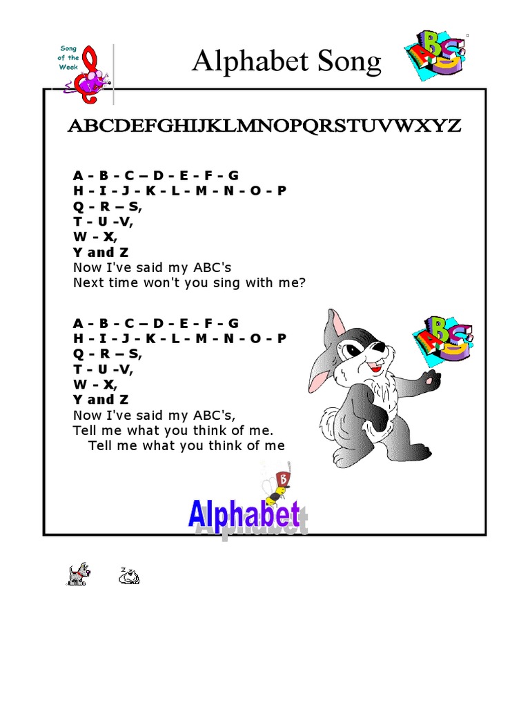 Alphabet Song Activities With Music Songs Nursery Rhymes - 42824 | PDF