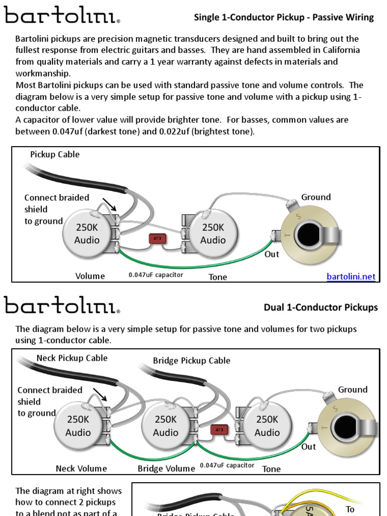 Pickup Bartolini Wiring Conductor | PDF | Music Technology ...