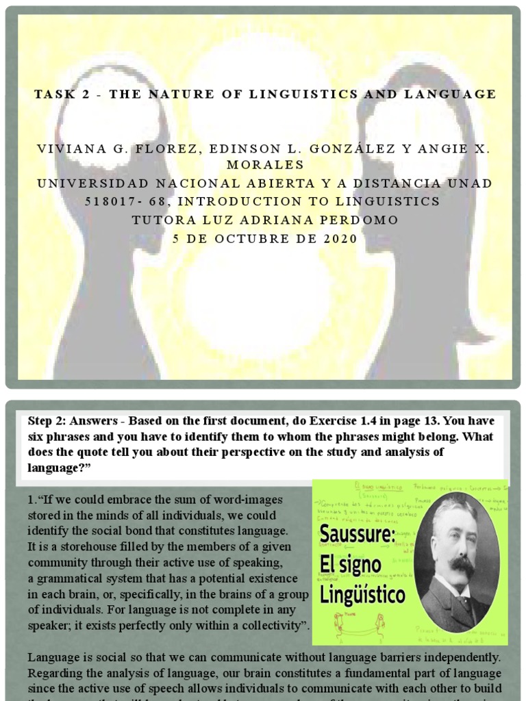 Task 2 - The Nature of Linguistics and Language | PDF | Phoneme ...