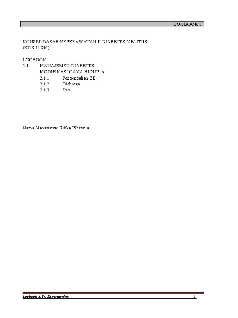 LOGBOOK 2 KDK II DM REVISI (Ribka Westinia) | PDF
