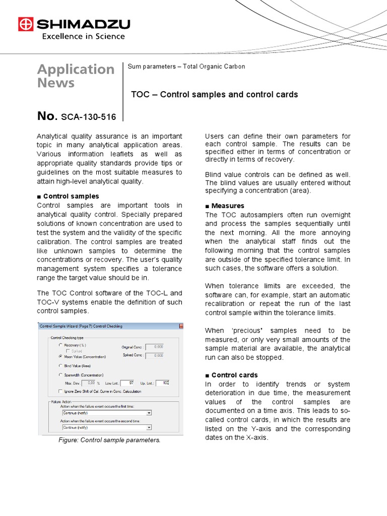 TOC Application - TOC-L - TOC - Control Samples and Control Charts ...