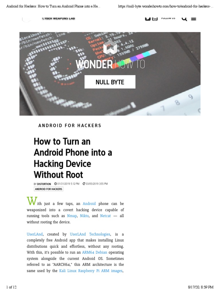 Android For Hackers: How To Turn An Android Phone Into A Hacking Device Without Root Null Byte ...