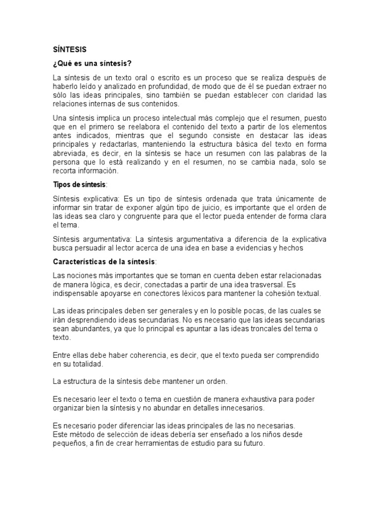 Qué Es Una Síntesis | PDF | Comportamiento | Vida