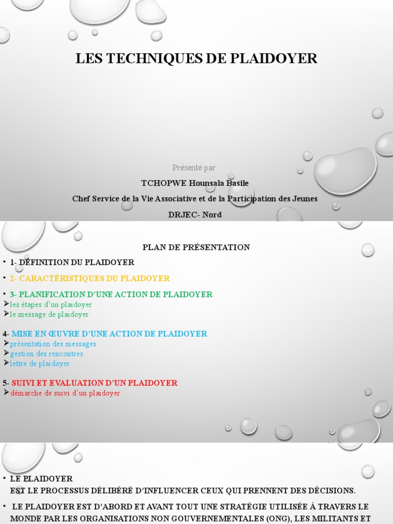 Les Techniques de Plaidoyer | PDF | Organisation non gouvernementale ...