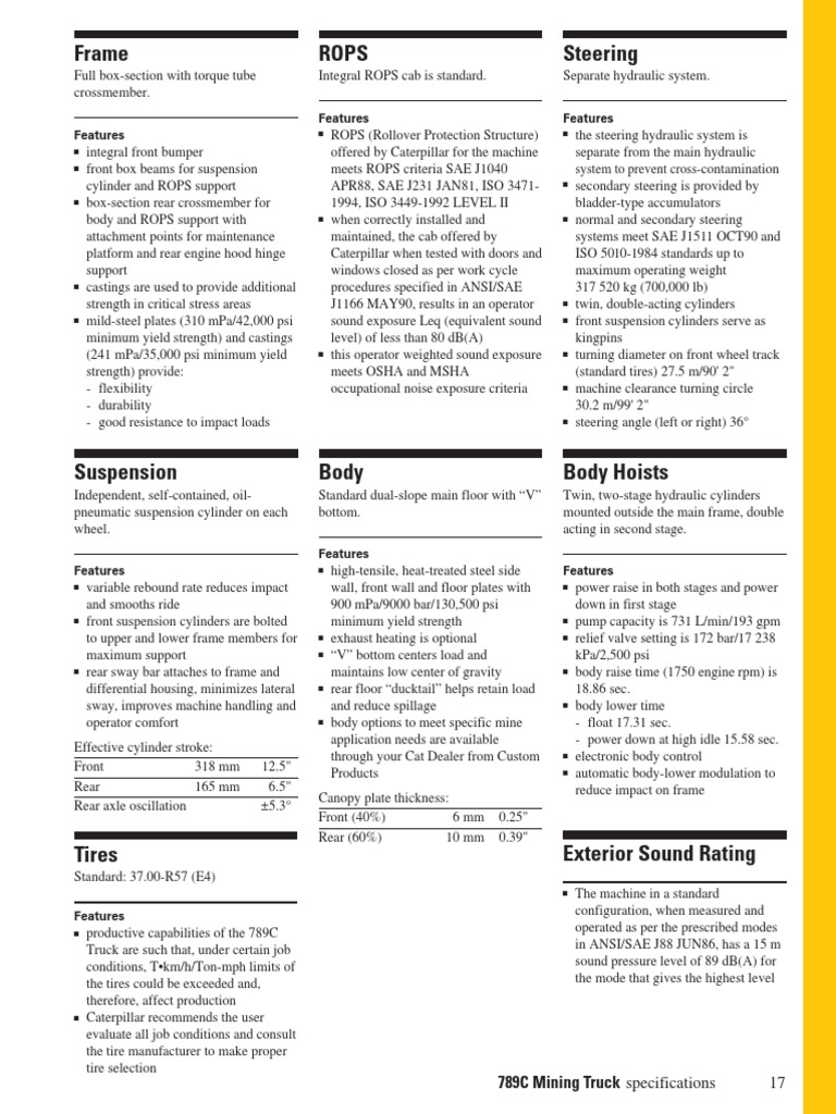 Frame Rops Steering: Features Features Features | PDF | Valve | Truck