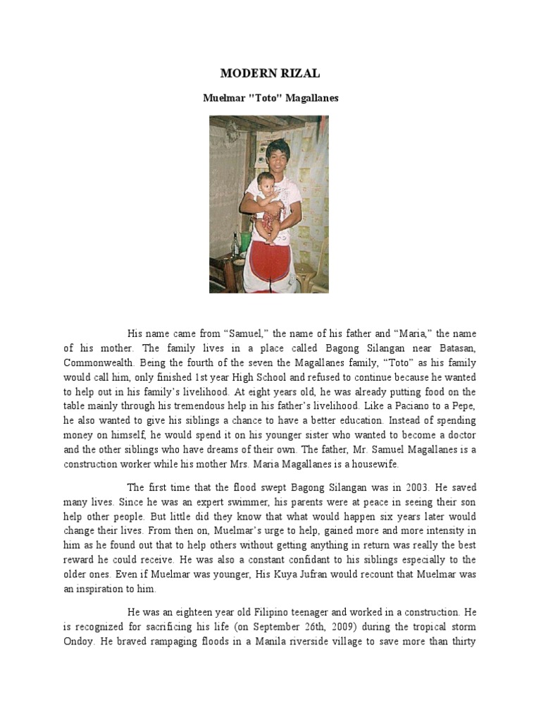 Modern Rizal: Muelmar "Toto" Magallanes | PDF | Hero