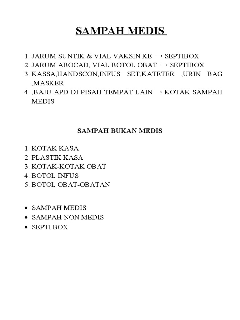 Sampah Medis | PDF