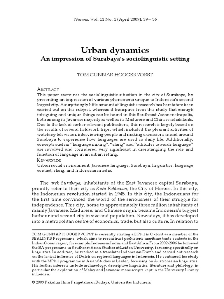 Tom Gunnar Hoogervorst - Urban Dynamics PDF | PDF | Indonesian Language ...