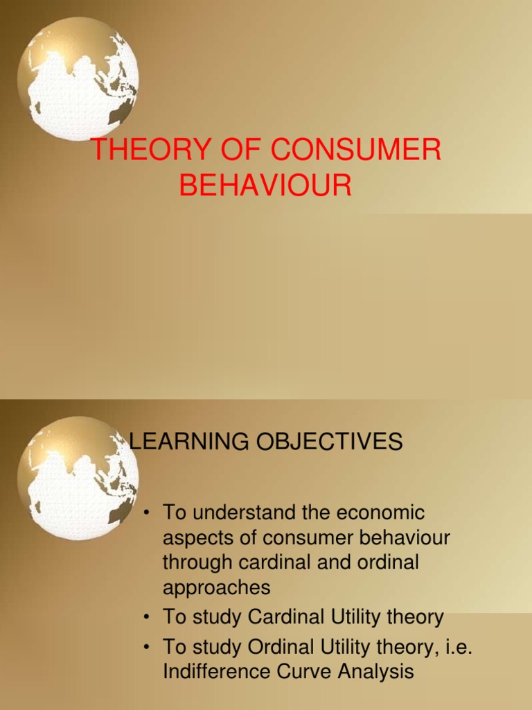 Theory of Consumer Behaviour | PDF | Utility | Economic Surplus