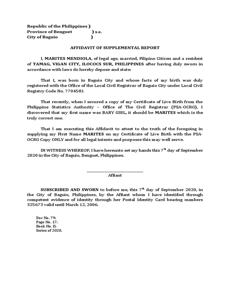 Affidavit of Supplemental Report | PDF | Finance & Money Management
