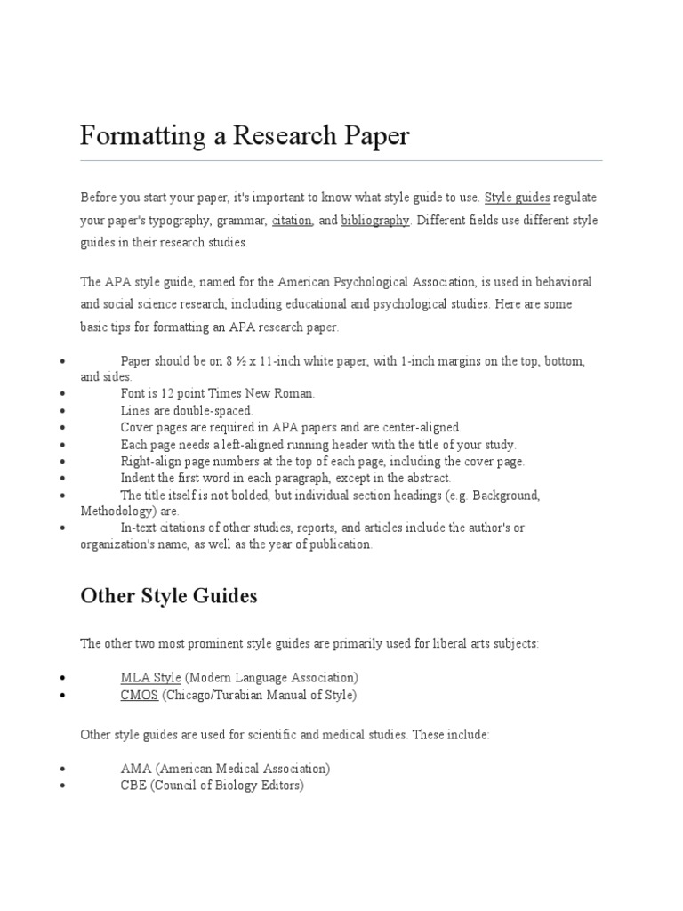 Formatting A Research Paper | PDF | Food Security | Citation