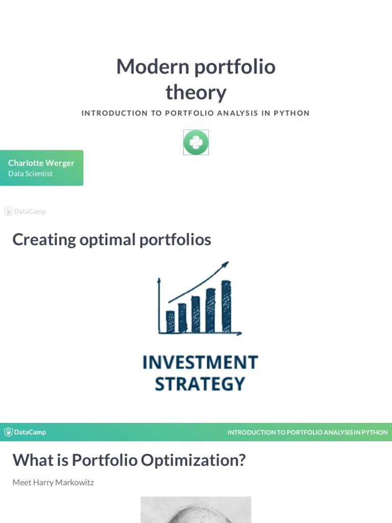 Introduction to Portfolio Optimization in Python | PDF | Modern ...