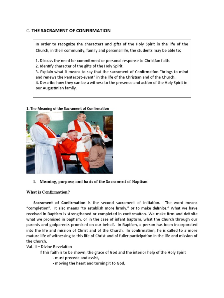 The Meaning of The Sacrament of Confirmation | Download Free PDF ...