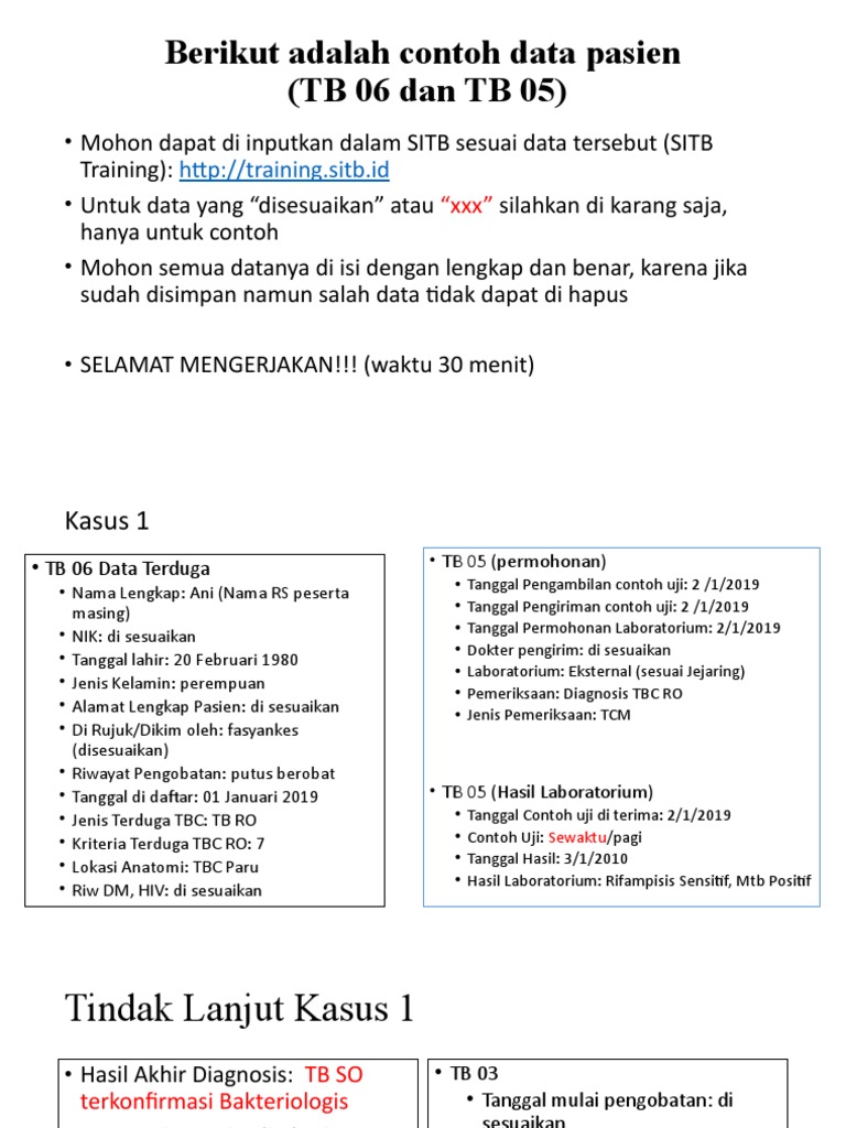 Contoh Kasus SITB Training Ok | PDF