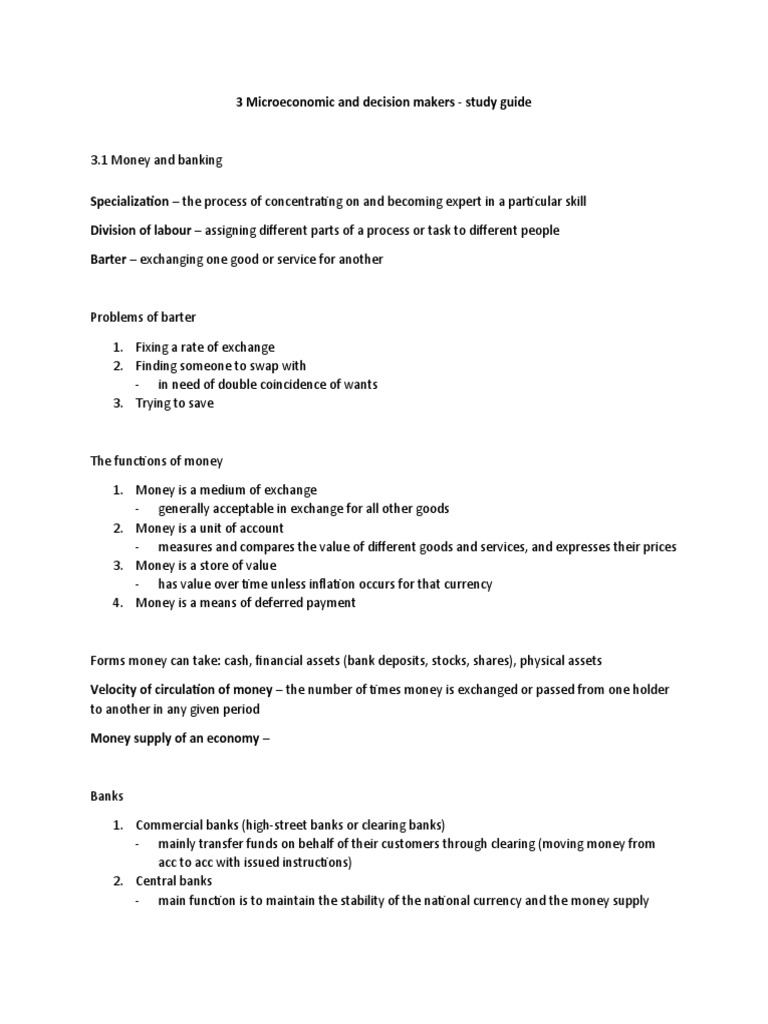 Economics - 3 Microeconomic and Decision Makers Study Guide | PDF ...