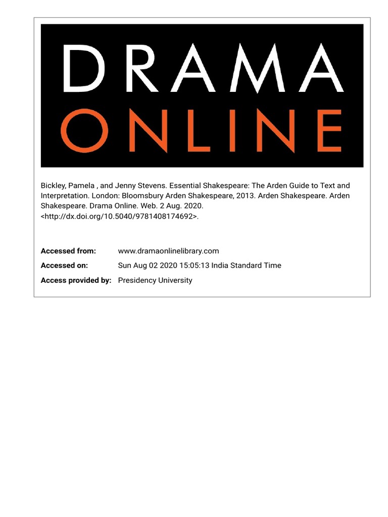 Essential Shakespeare Guide | PDF | Books