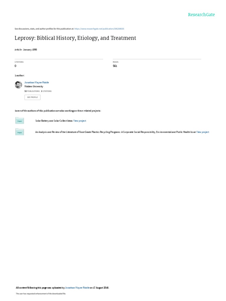 Leprosy PDF | PDF | Leprosy | Medical Specialties