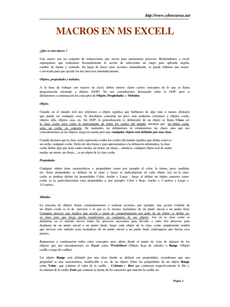 Macros Excel | PDF | Informática