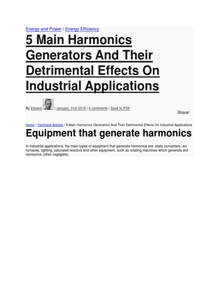 5 - Main Harmonic Generators | PDF | Rectifier | Capacitor