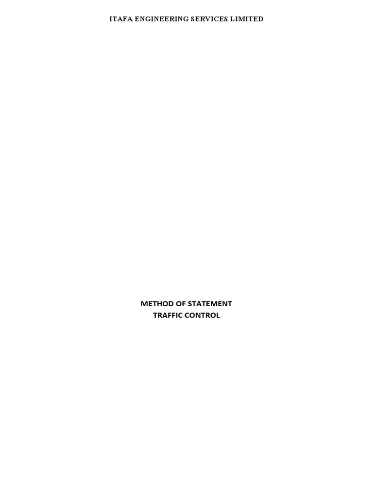 Traffic Control Method Statement | PDF | Truck | Road
