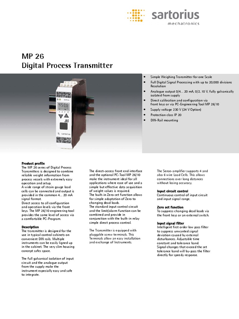 A Concise Overview of the MP 26 Digital Process Transmitter for ...