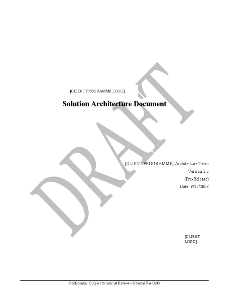 A Unified Vision: The [CLIENT PROGRAMME] Solution Architecture Document ...