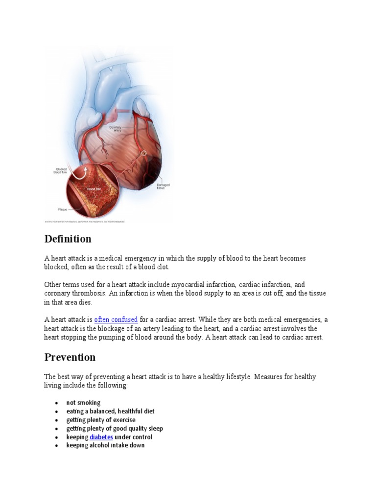Heart Attack Definition, Causes, Prevention | PDF | Myocardial ...