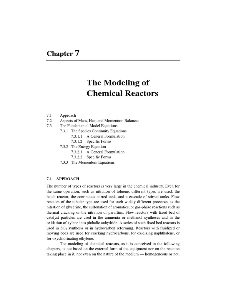 The Modeling of Chemical Reactors Chapter 7 | PDF | Chemical Reactor ...