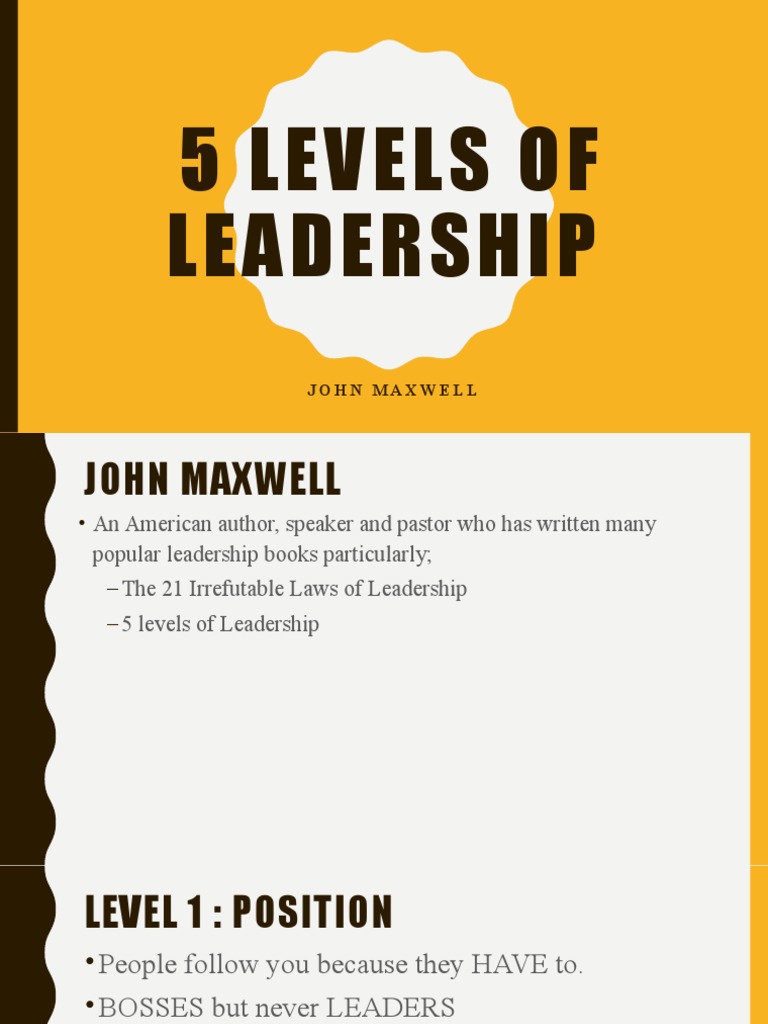 5 Levels of Leadership | PDF | Leadership | Psychological Concepts