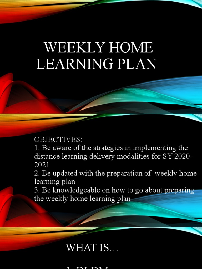 Weekly Home Learning Plan | PDF | Change | Psychological Theories