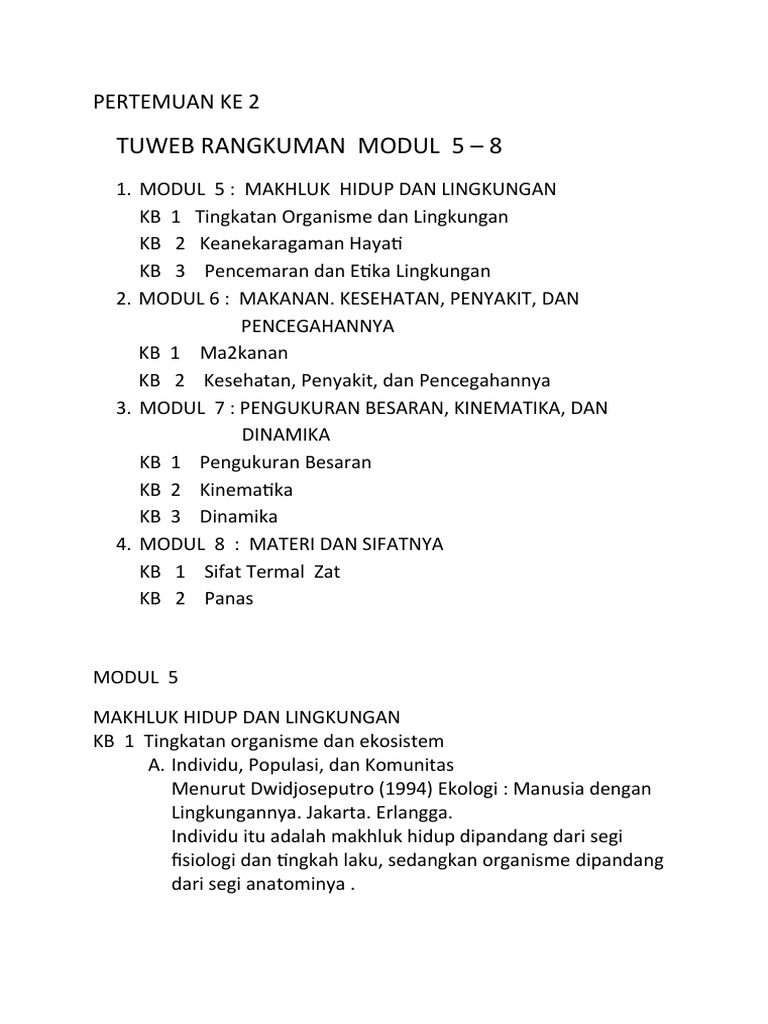 Tuweb Rangkuman Modul 5 - 8 | PDF