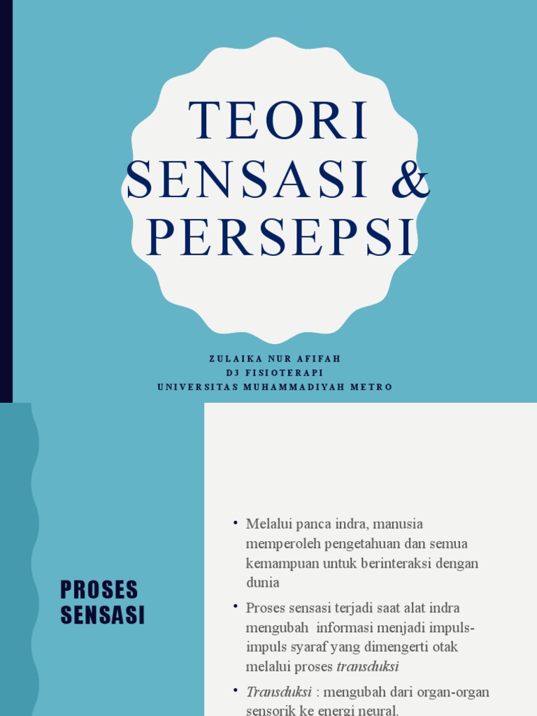Teori Sensasi Dan Persepsi | PDF | Pengembangan Diri | Sains & Matematika