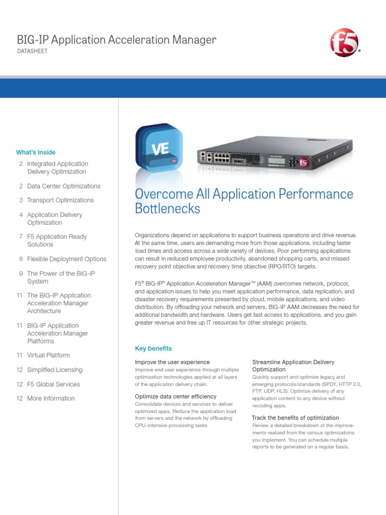 Big Ip Application Acceleration Manager Datasheet | PDF | Transmission ...