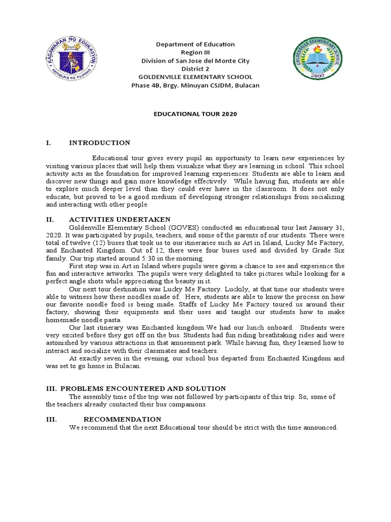 Field Tripnarrative | PDF | Teachers | Psychological Concepts